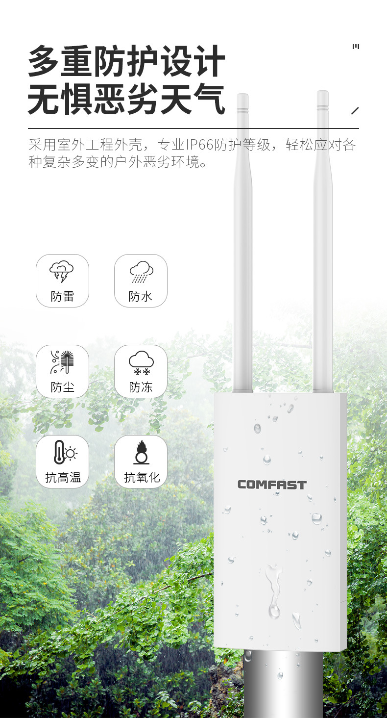 COMFAST CF-EW72 V2 大功率室外无线AP户外1200M全向WiFi覆盖基站-阿里巴巴