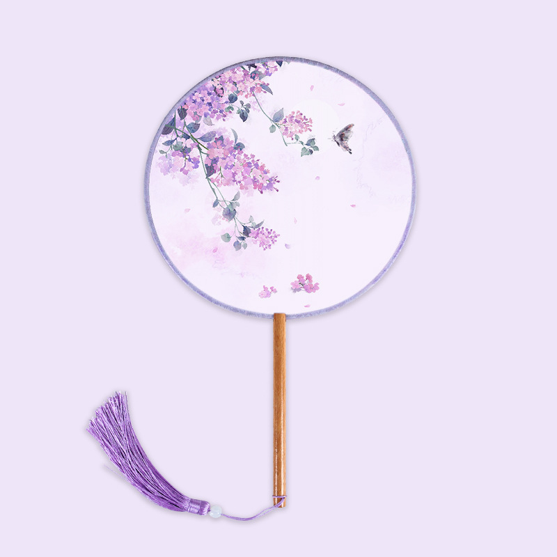 Translucent antique hanfu costume fairy dress dance round fan woman ...