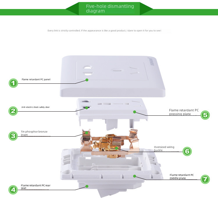 Type 86 Concealed Wall Switch Socket Panel Home Decoration Project Five ...