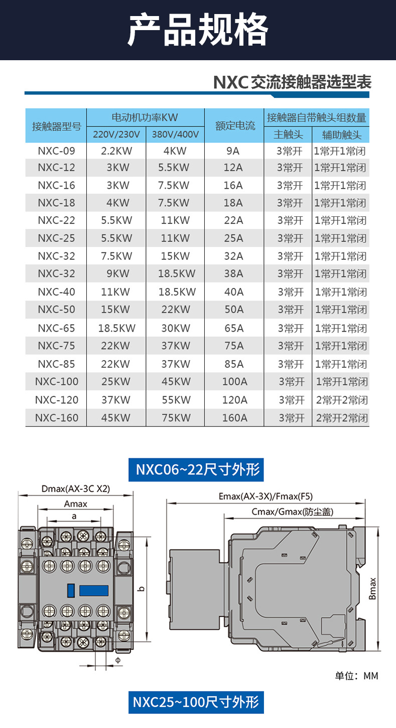 正泰交流接触器NXC 09 12 18 25 32 100 AC220 380V CJX2升级款-阿里巴巴