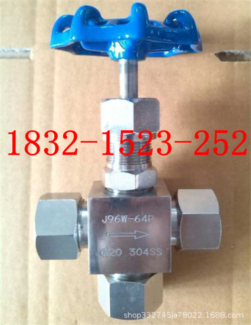 J26W-160P四氟压垫式活接对焊式外螺纹三通不锈钢针型阀DN6 10 15-阿里巴巴