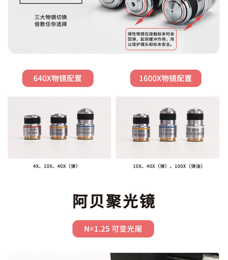 凤凰双目生物显微镜XSP-36-1600倍高倍高清学生科学科普观察细胞-阿里巴巴