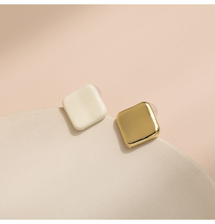 独特设计感小众不对称方块耳钉复古简约百搭时尚软垫耳夹无耳洞女-阿里巴巴