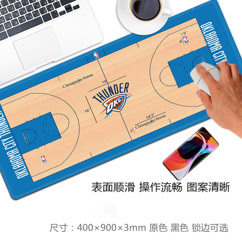 NBA球场地板鼠标键盘垫桌垫亚马逊mousepad滑鼠墊桌面垫锁边防滑-阿里巴巴