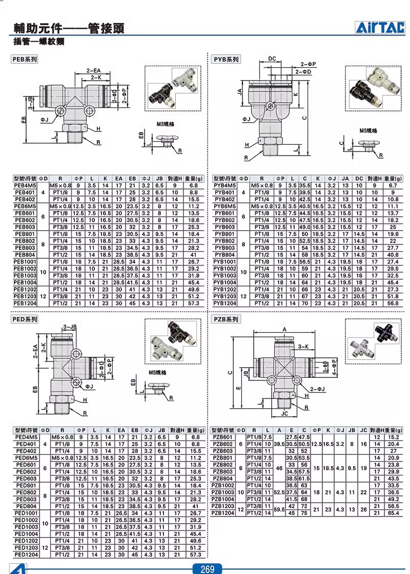 AirTAC亚德客快速接头螺纹弯头 PL12-04 PL1204 PL1204D PL1204-S-阿里巴巴