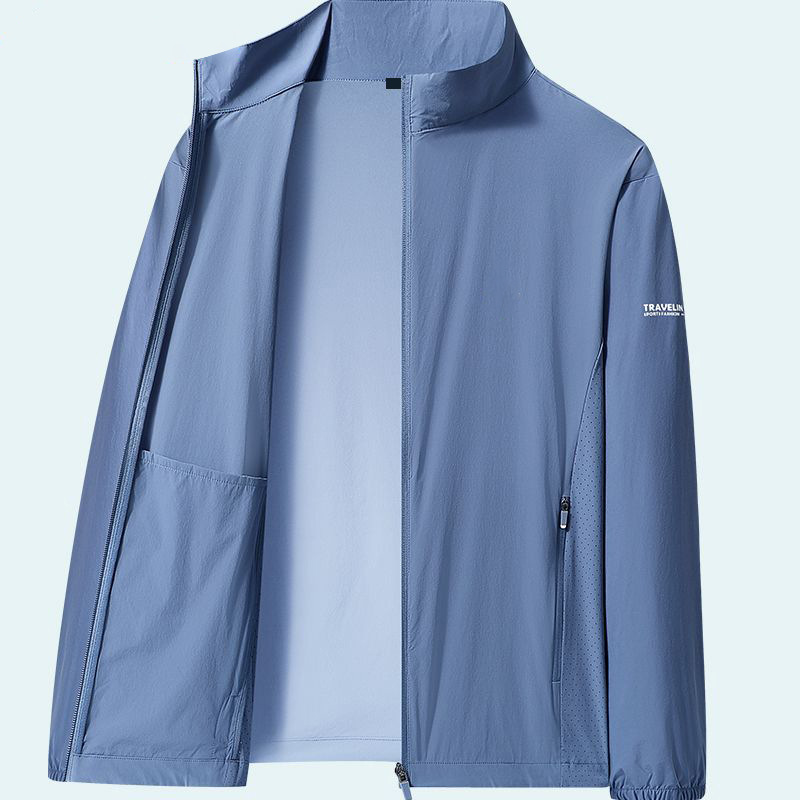 2024 Cross-border Summer Sun Protection Clothing Men's Vertical Collar ...