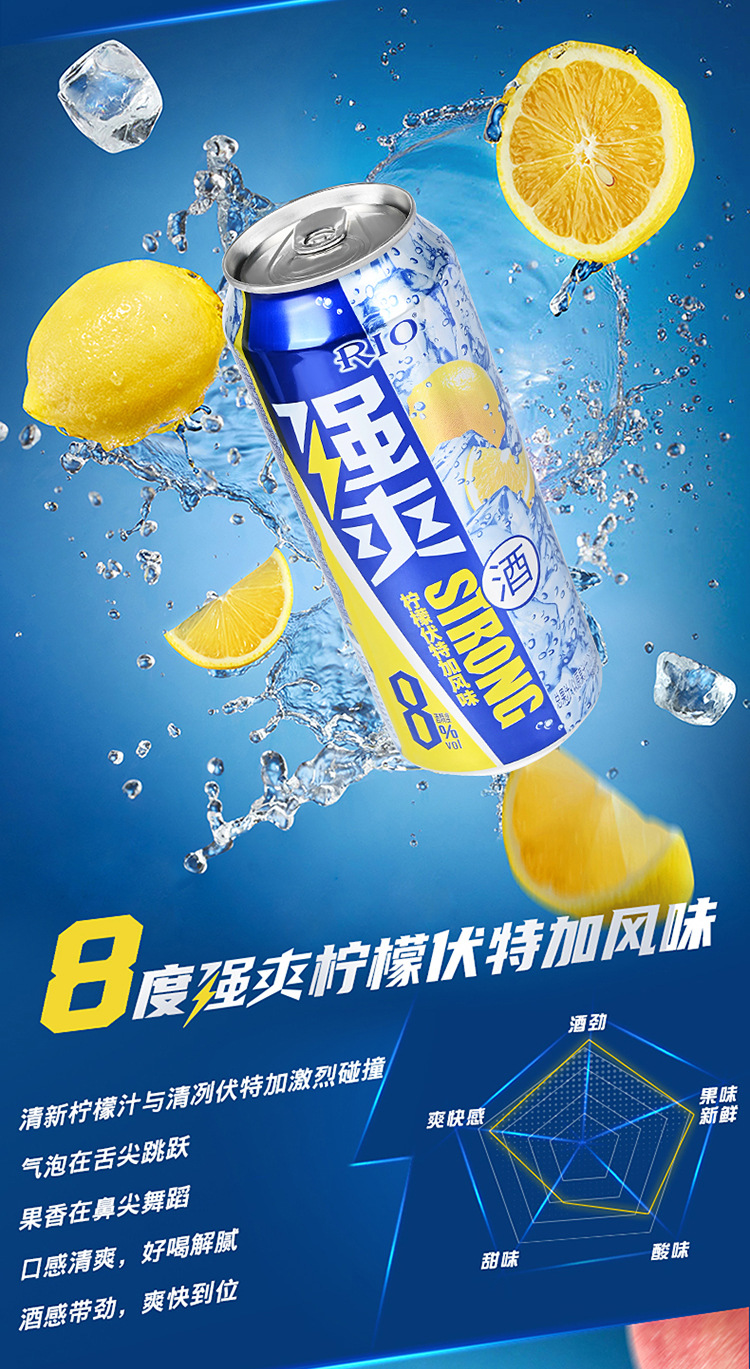 强爽8度RIO锐澳预调鸡尾酒锐澳强爽系列500ml*12罐果酒伏特加基酒-阿里巴巴