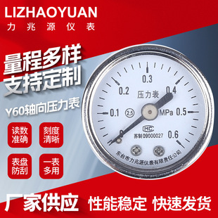 Y60ZT普通轴向压力表1.6MPa水压油压液压气压2分负压真空压力表-阿里巴巴