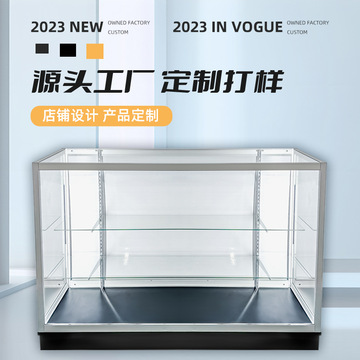 工厂定制玻璃柜台手办玻璃展示柜带灯多层玻璃柜现代商场货柜-阿里巴巴