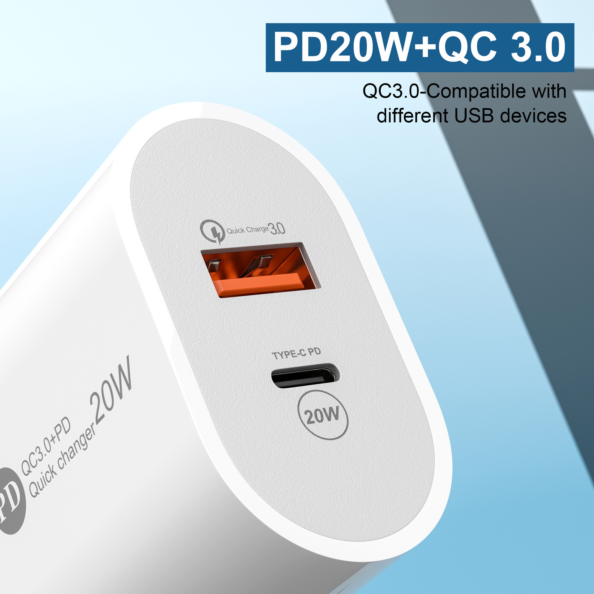 跨境PD20W充电器A加C双口快充QC3.0适用充电宝智能手机快速-阿里巴巴