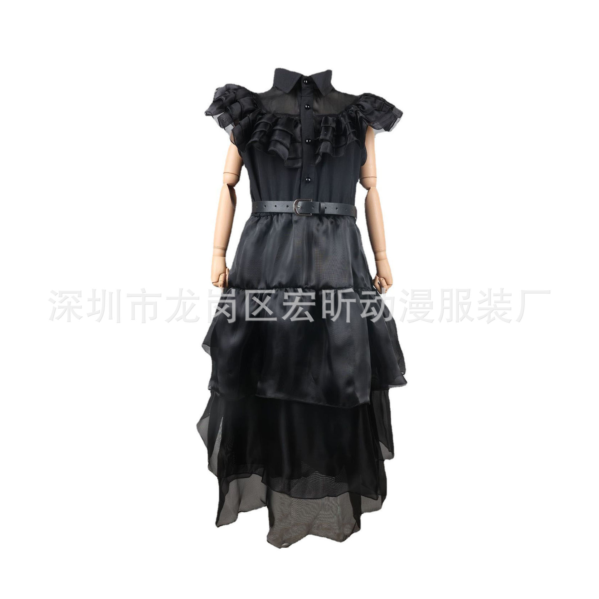 星期三亚当斯一家同款cos舞会wednesday黑色连衣裙派对礼服cos裙-阿里巴巴