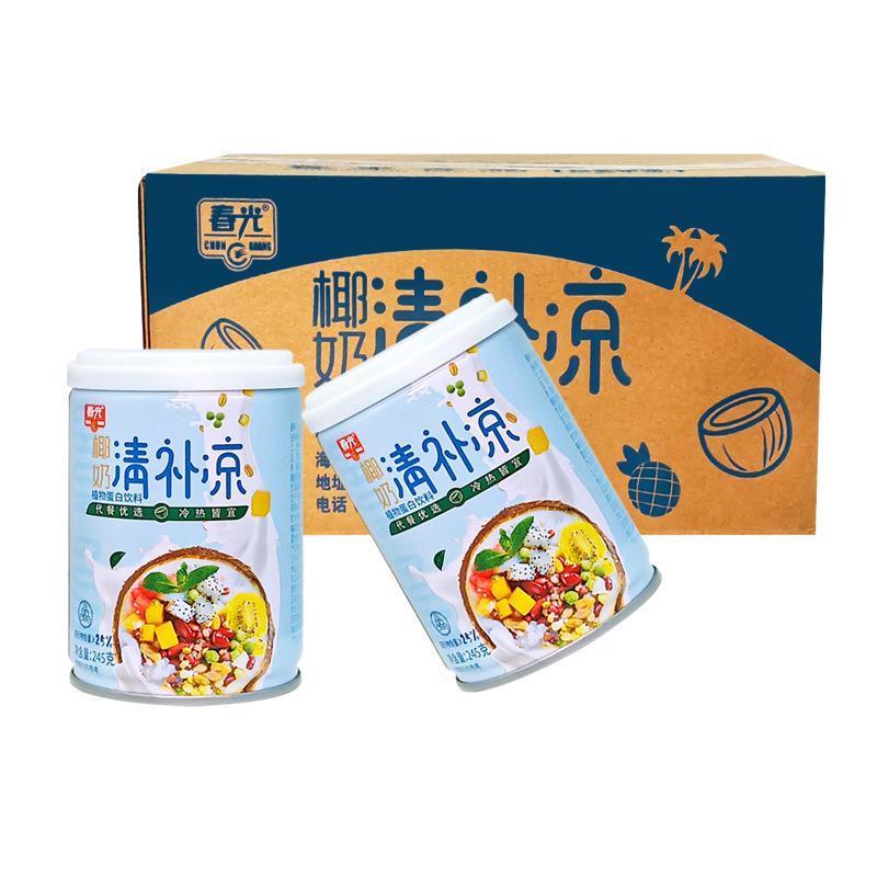 海南春光椰奶清补凉245g*6罐椰子汁甜品饮料特产-阿里巴巴