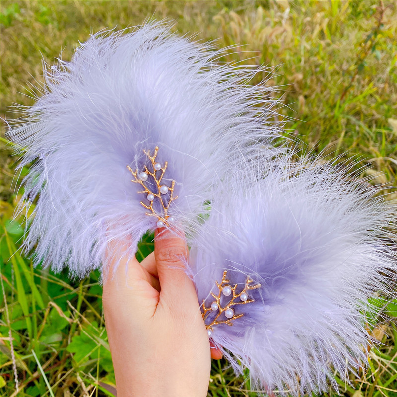 Feather headdress hairpin- is the fairy edge hanfu hair clip girl ...