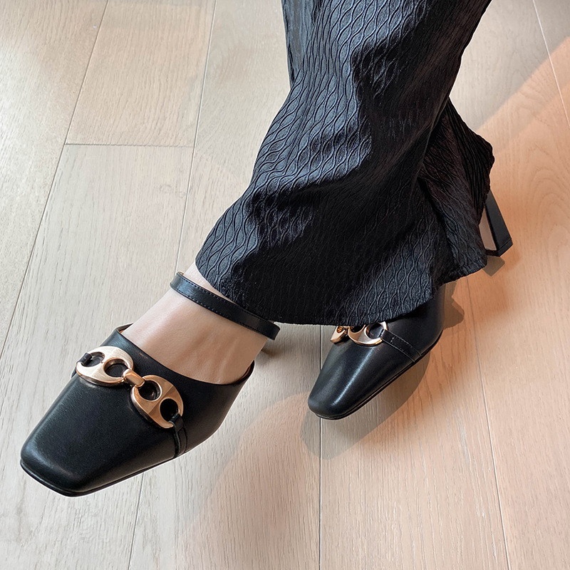 Chiko Giuditta Square Toe Chunky Heels Clogs/Mules