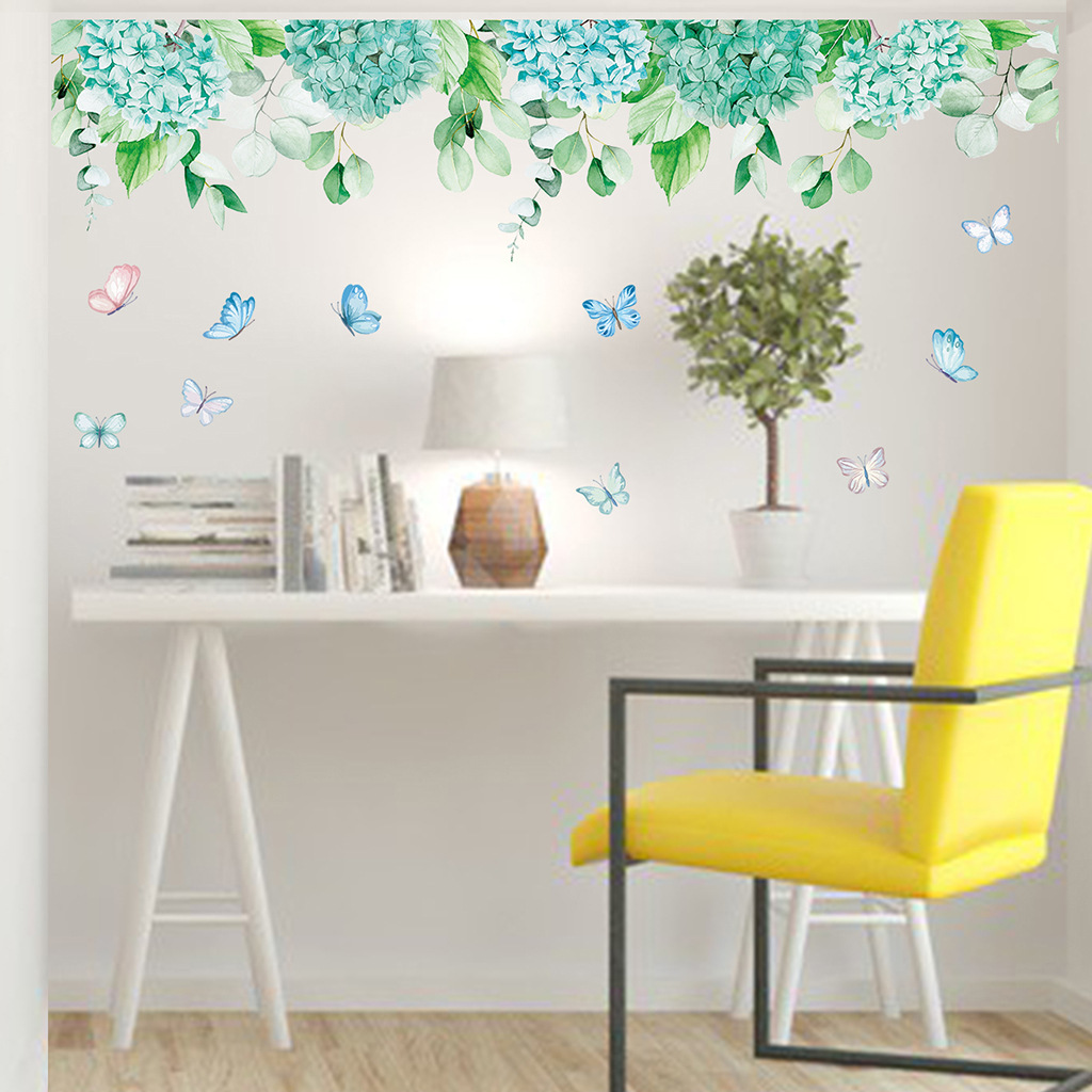 绿植藤蔓蝴蝶自粘PVC贴纸 JS-N0跨境定 制客厅卧室窗户装饰墙贴-阿里巴巴