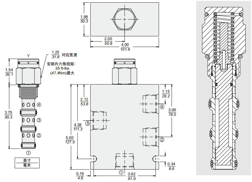 PD12-40 PD16-40 三通液控换向阀 外部泄油 螺纹插装阀 海德佛斯-阿里巴巴