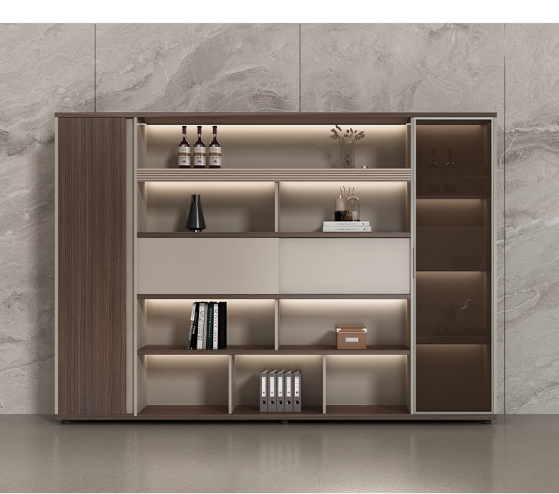 办公室书柜木质老板背景柜资料档案收纳a4文件柜公司员工储物柜子-阿里巴巴