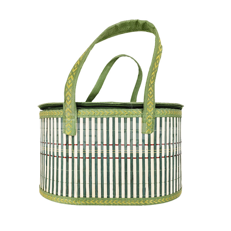 Portable Native Egg Zongzi Bamboo Basket Oval Bamboo Woven Folding ...