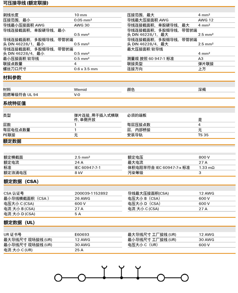 魏德米勒 ZDU 2.5/4AN 两进两出 直通型接线端子 货号1608570000-阿里巴巴