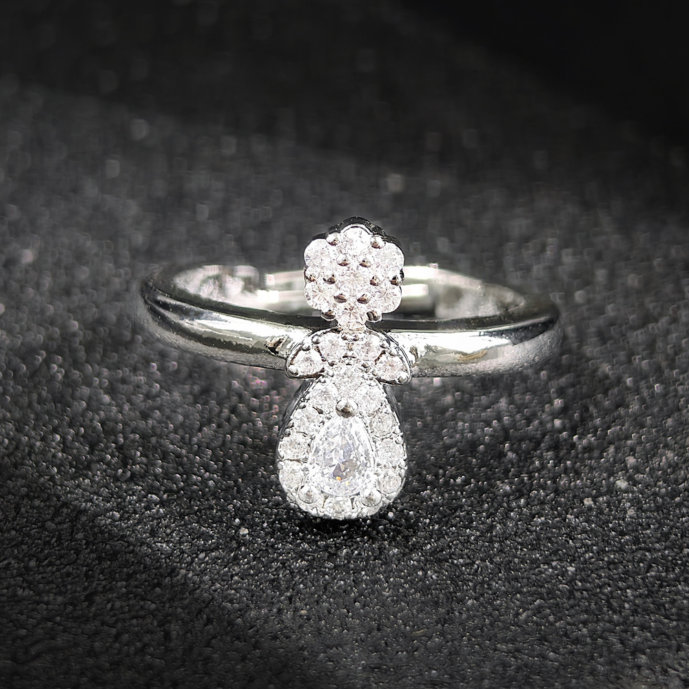 可调节独特设计奢华水滴形潮流女士小众经典设计锆石戒指r041-阿里巴巴