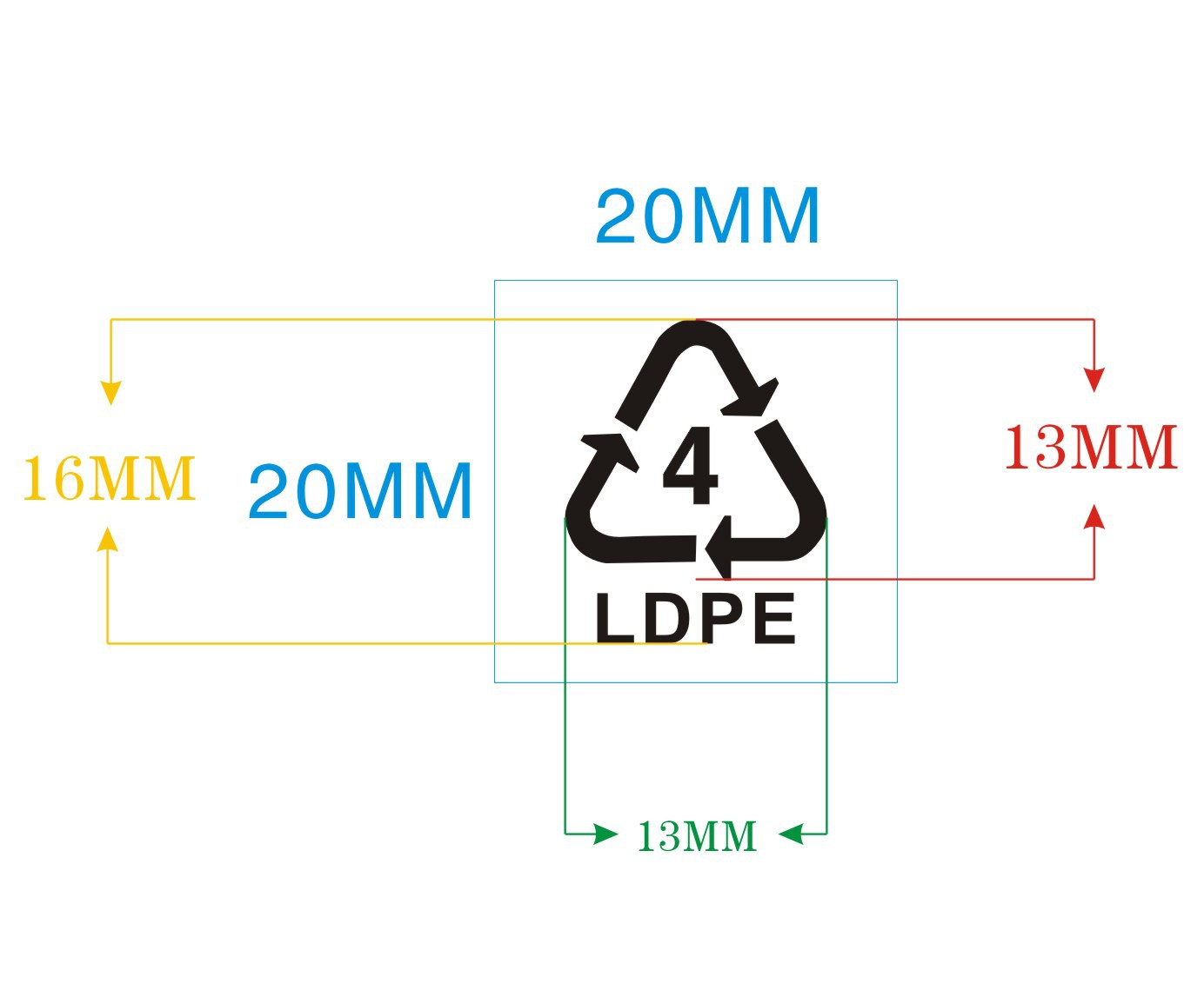 OPP袋用环保4透明不干胶贴循环标识贴4LDPE回收标签贴1400个/30元-阿里巴巴