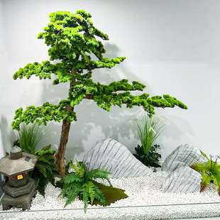 迎客松仿真树假树松树大型绿植新中式玄关会所装饰室内外造景摆件 阿里巴巴eoi 7534
