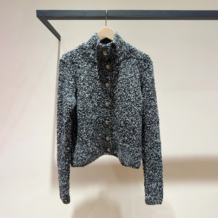 法式小众 2025秋冬简约前后两穿半高领混色羊毛混纺针织毛衫25968-阿里巴巴