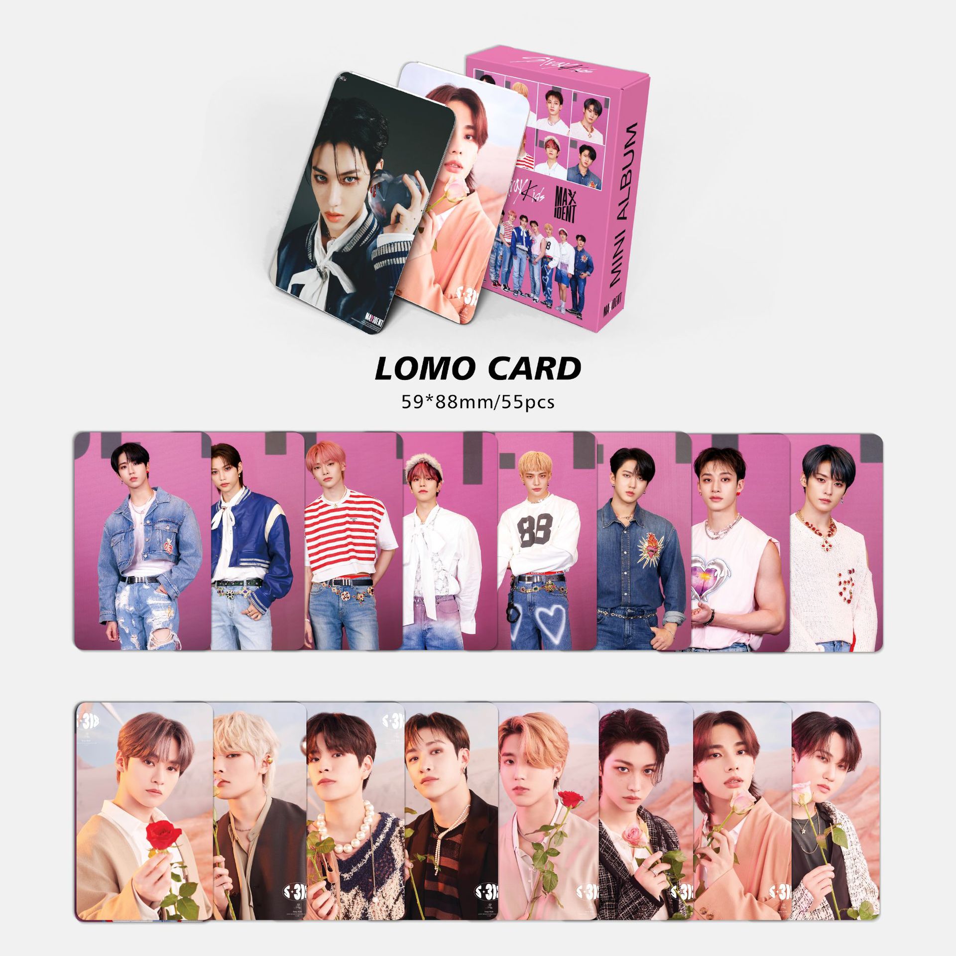55张StrayKids周边lomo卡 新专辑MAXIDENT李龙馥合集收藏小卡-阿里巴巴