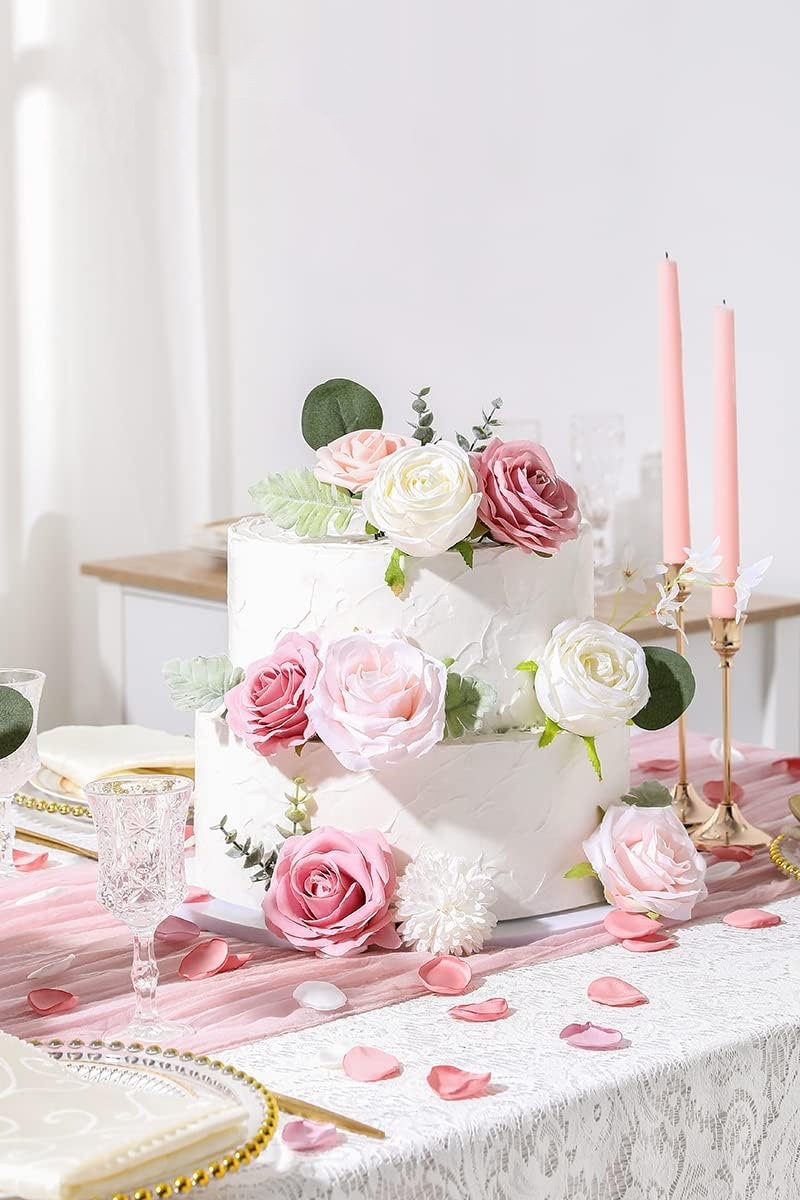 跨境热销仿真花带花杆婚礼气氛布置道具户外装饰花礼盒花DIY绢花-阿里巴巴