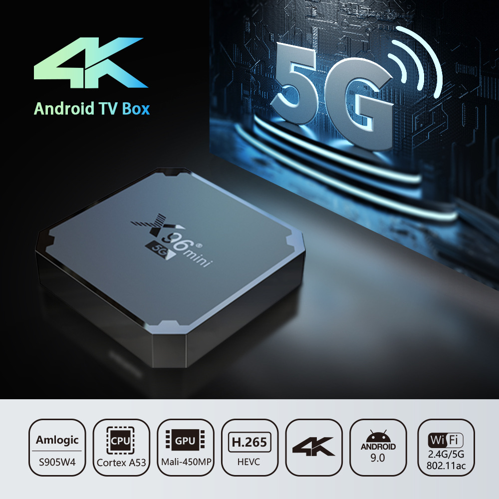 X96 mini 5G迷你安卓网络播放器 S905W4四核 双频 WIFI 电视盒子-阿里巴巴