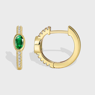 E0465 韩版轻奢圆形单边个性潮流圆形耳环女简约百搭锆石耳圈-阿里巴巴