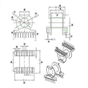 PQ3230高频变压器骨架卧式8+8针PQ3230电木骨架-阿里巴巴