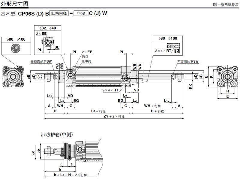 SMC标准气缸CP96SB100-CP96SDB100-50-75-100-125-150-160-W-C-CW-阿里巴巴