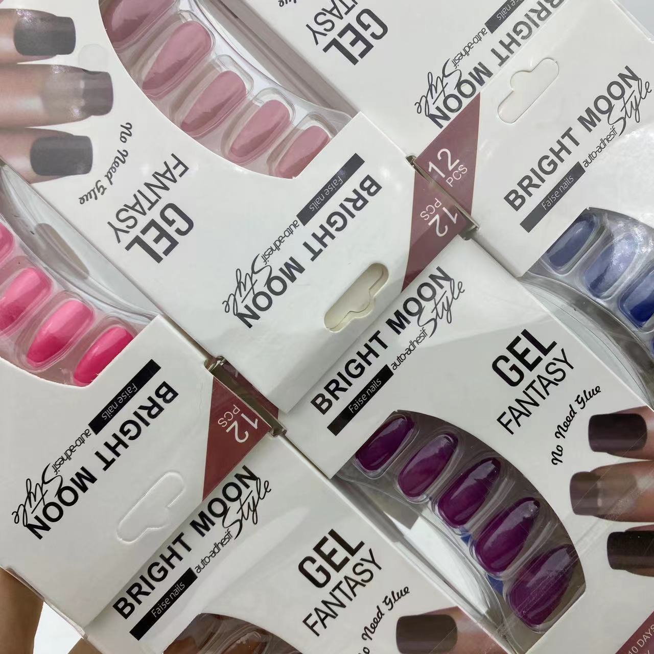 爆款新款纯色ins12片穿戴甲杏仁甲小清新不带钻简约可拆卸穿戴甲-阿里巴巴