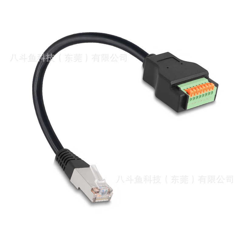 RJ45水晶头转8位端子RJ45公头母头RJ45带线转接头 网线插座转端子-阿里巴巴