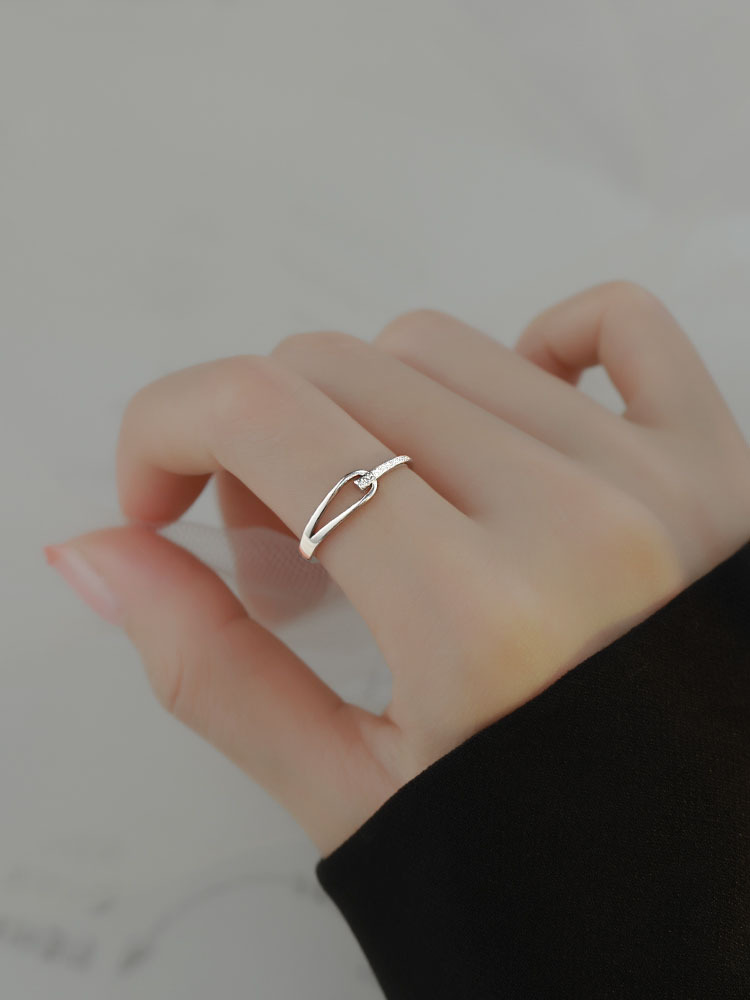 s925纯银鲁伯特之泪戒指女ins小众设计轻奢简约磨砂素圈开口指环-阿里巴巴