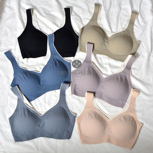 新款尚品无痕SP2168一片式无钢圈文胸抽竖条拼色安心运动睡眠内衣-阿里巴巴