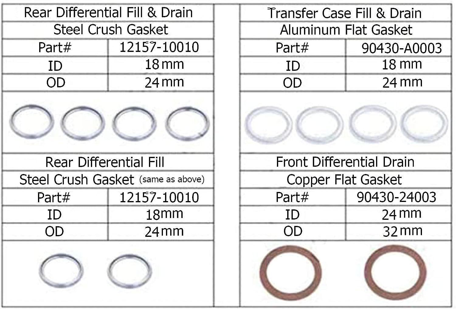 12PCS差速器变速箱放油垫圈12157-10010 90430-24003 90430-A0003-阿里巴巴