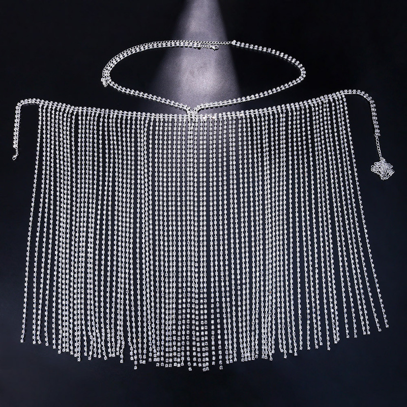 Fashion exaggerated singers solo nightclub bar silver gold long tassels ...