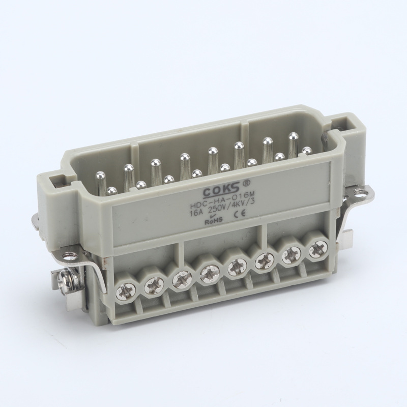 工厂直供HA-016 16A针孔工业连接器矩形插头重载连接器-阿里巴巴