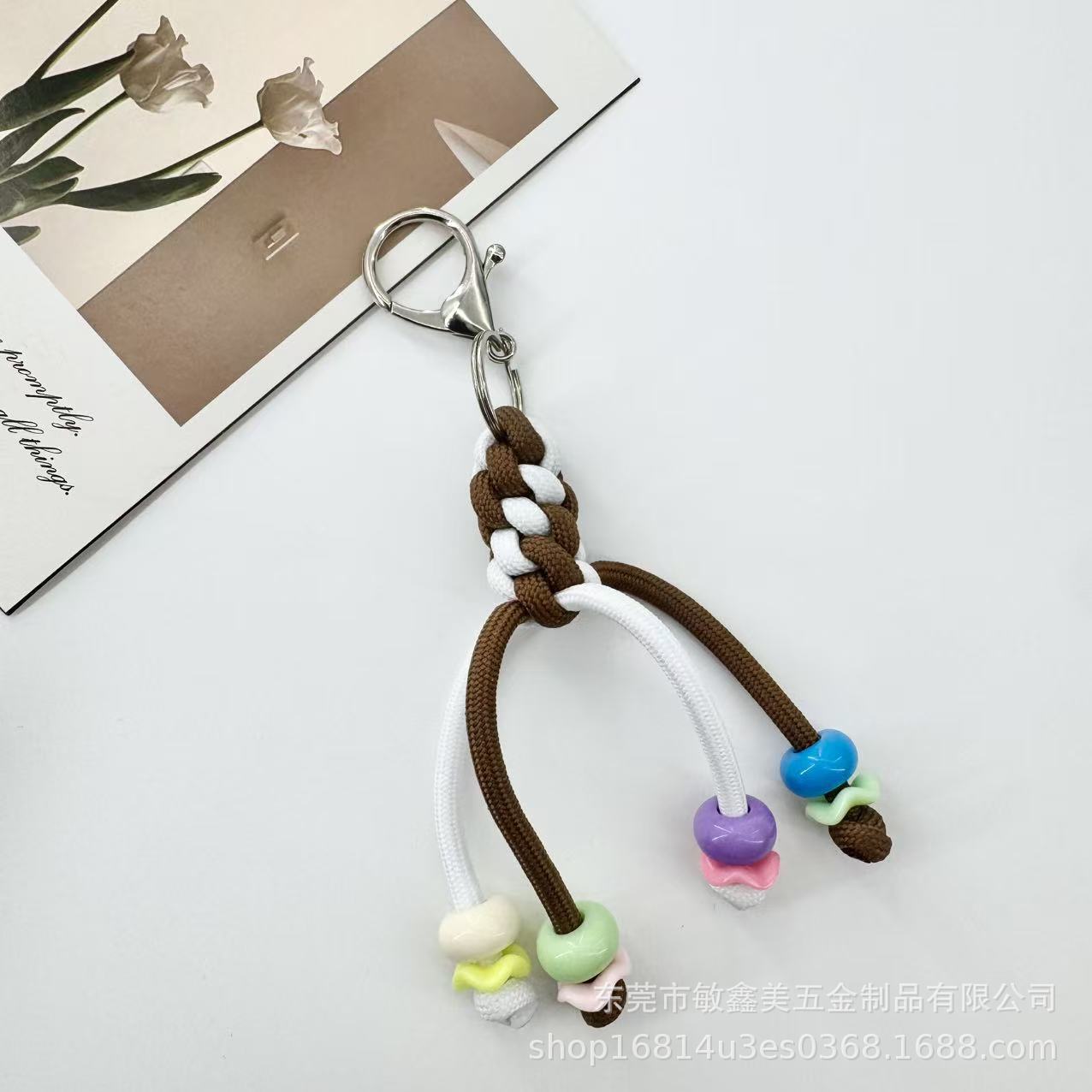 新款拼色手机挂绳编织绳多巴胺钥匙扣挂绳珠串时尚女包包挂手机链-阿里巴巴