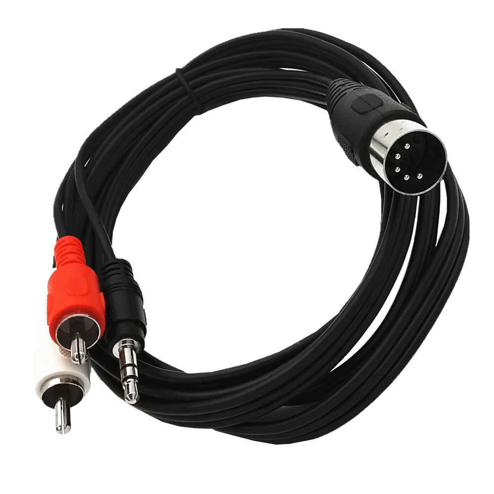 5Pin线大DIN5Pin公针din 5P转/DC3.5mm+2RCA莲花公Audio音频缆-阿里巴巴