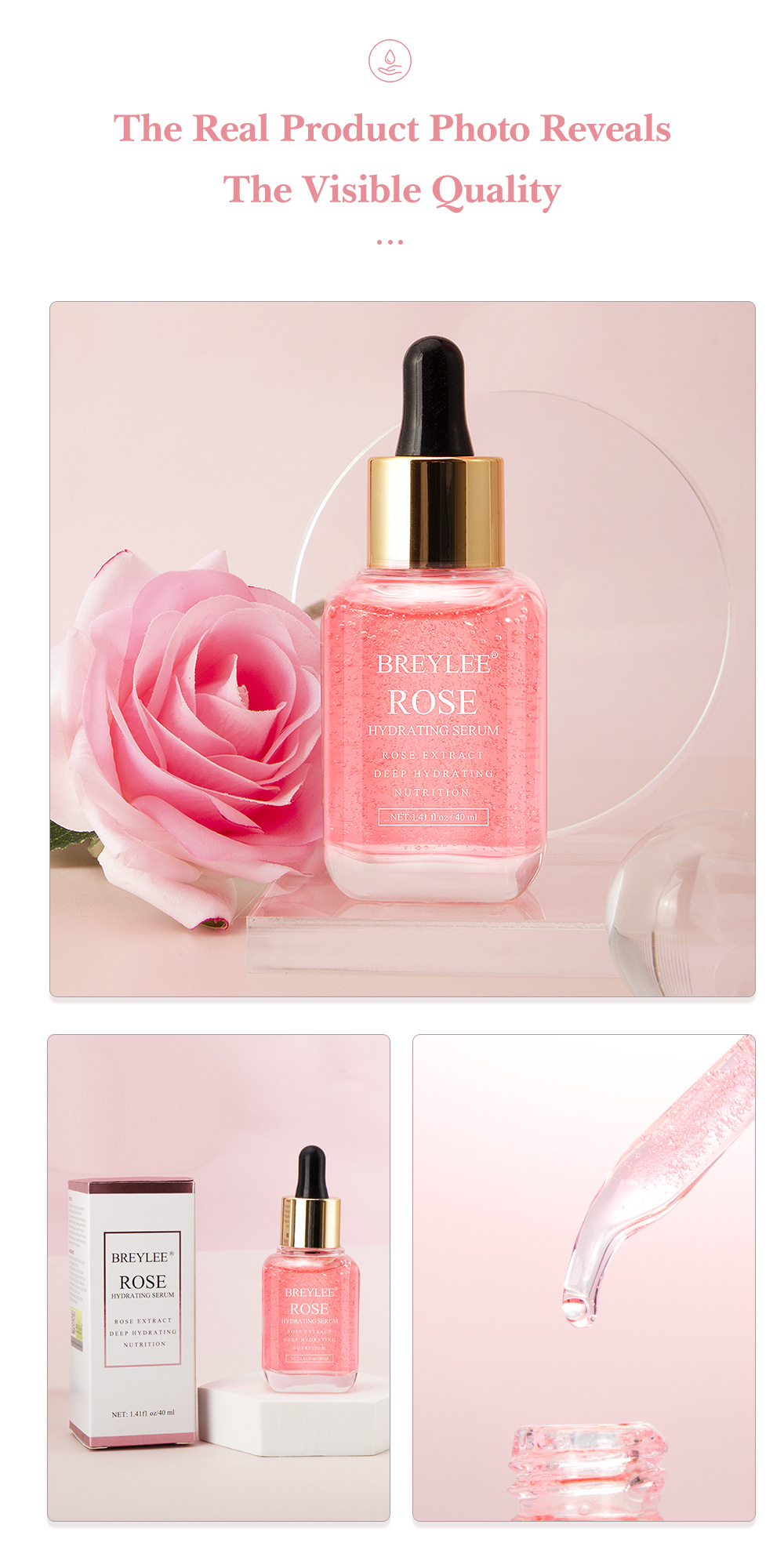 BREYLEE rose hyarating serum 玫瑰原液40ml 跨境-阿里巴巴