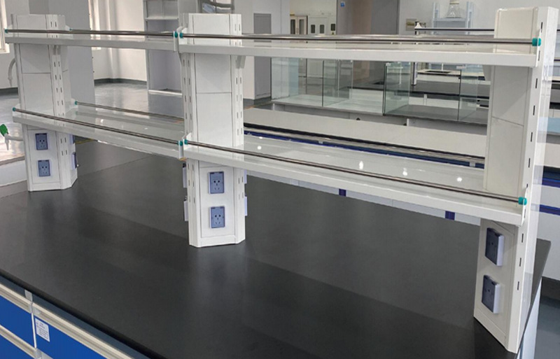 鑫睿 实验室功能柱试剂架 全钢药品放置架PP全木边中台玻璃架子-阿里巴巴