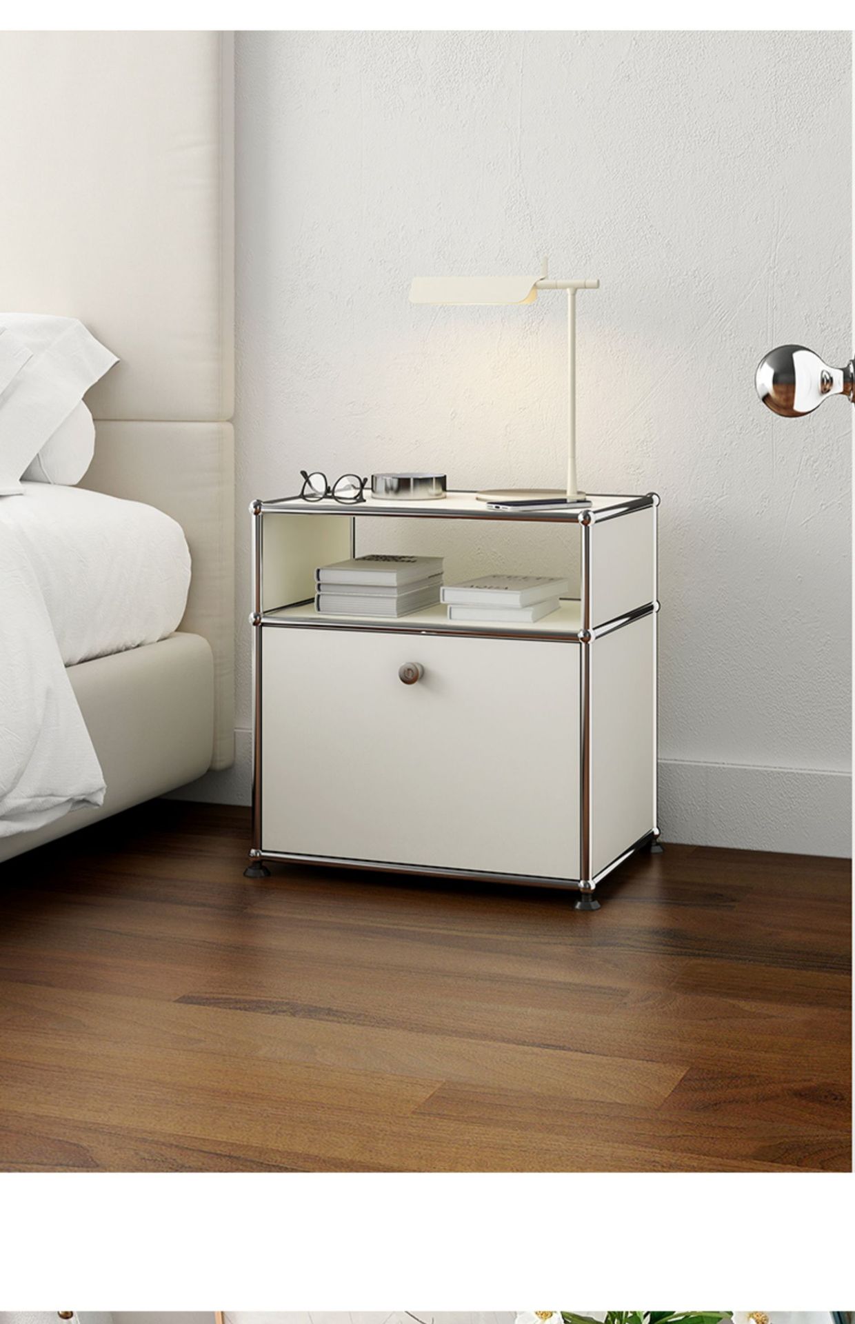 复古usm柜床头柜不锈钢餐边柜卧室床边柜收纳柜储物柜简约装饰柜-阿里巴巴