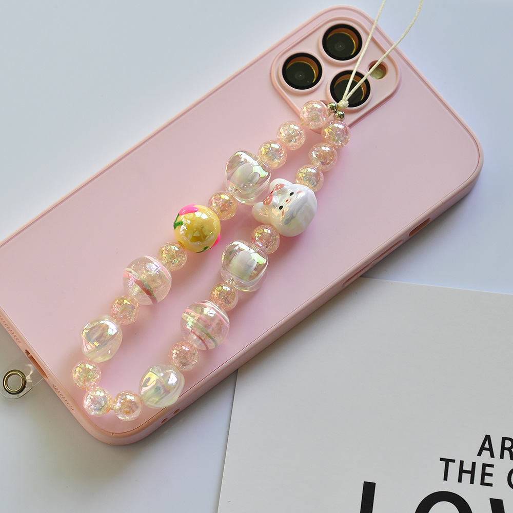 新款手机挂绳diy手工串珠手机挂链米珠防丢安全绳女生包链钥匙链-阿里巴巴