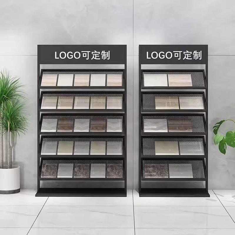 瓷砖样品展架玻璃样摆放橱柜立式架石英地砖铝扣板石材落地展示架-阿里巴巴