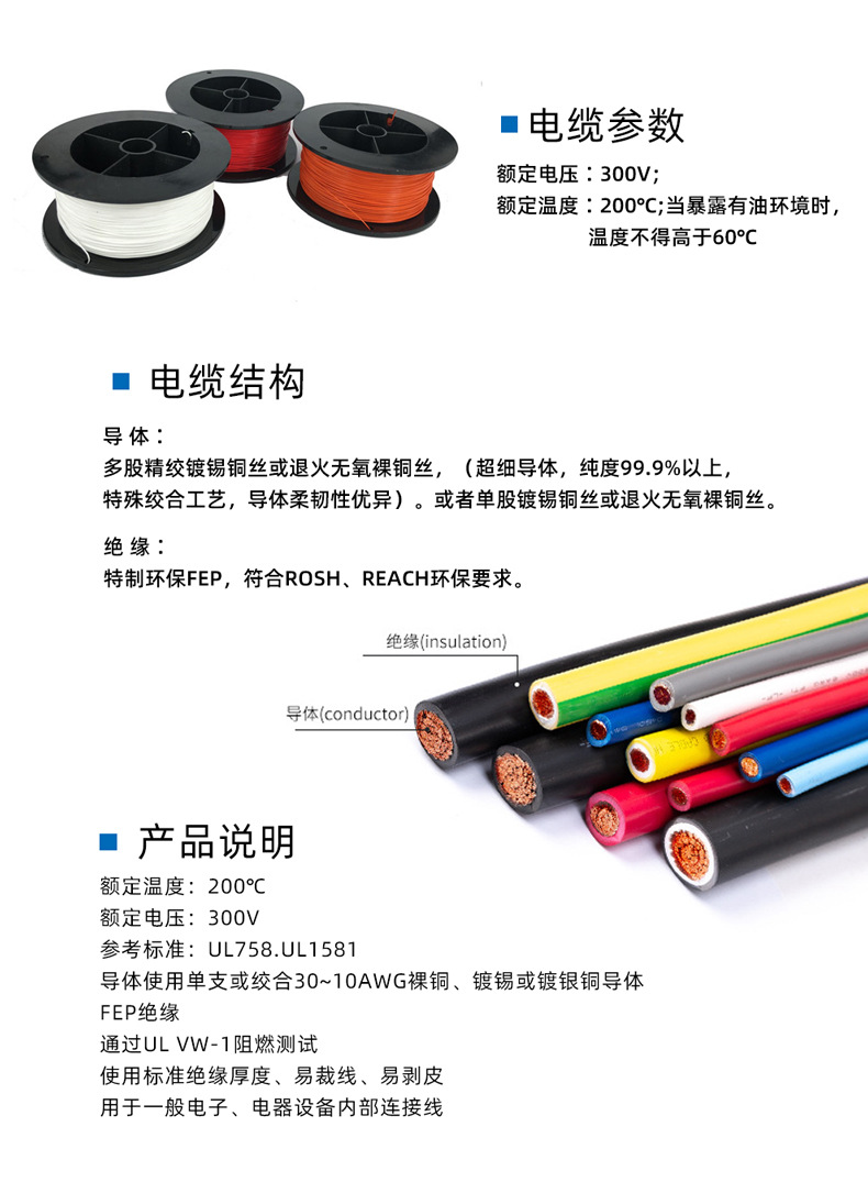 铁氟龙UL10588 20AWG 高温导线电饭锅汽车内部配线-阿里巴巴