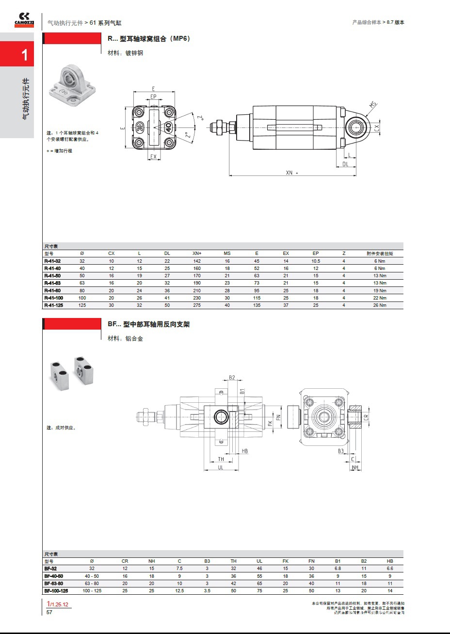 康茂胜CAMOZZI气缸61M2P100A0400 61M2P100A0500 61M2P100A0600-阿里巴巴