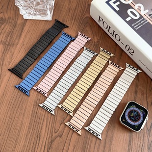 适用苹果45678910代智能手表磁吸钢带iwatch se 金属手表腕带-阿里巴巴
